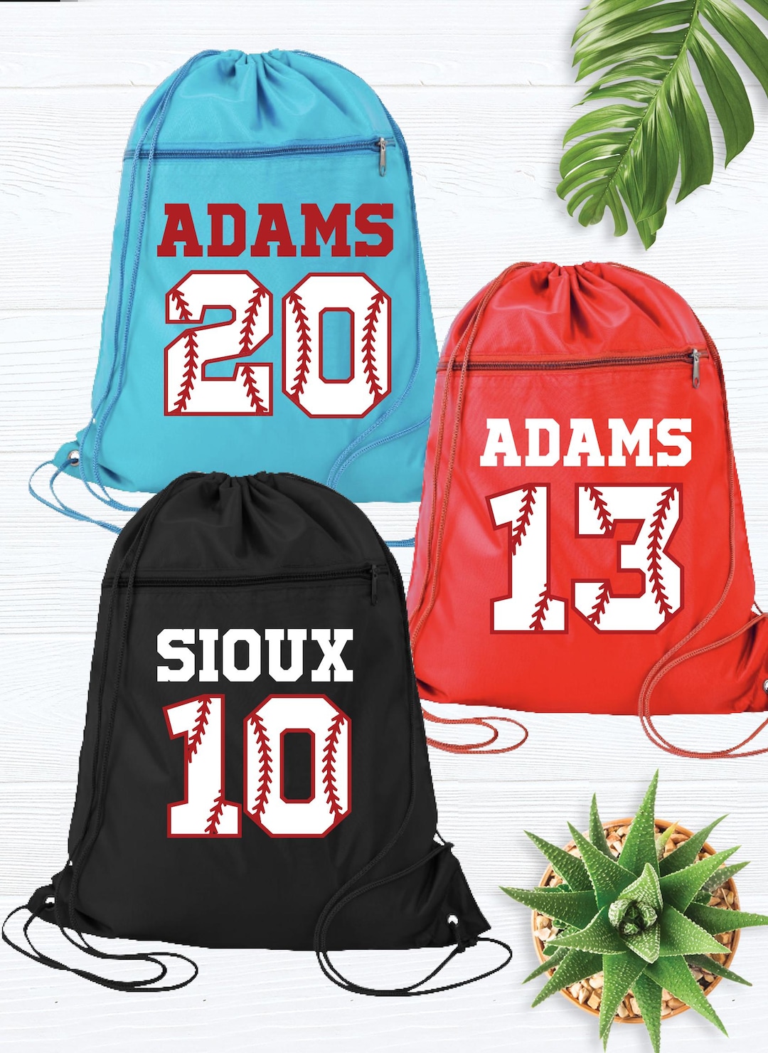 Custom Baseball Drawstring Bag, Baseball Name Number Bag, Baseball Team ...
