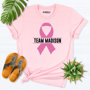 Custom Breast Cancer Support Team Shirt, Breast Cancer Family Shirt ...
