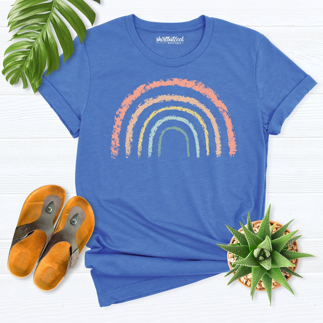 Rainbow Shirt Women, Retro Rainbow Shirt, Cute Rainbow Shirt, Boho ...