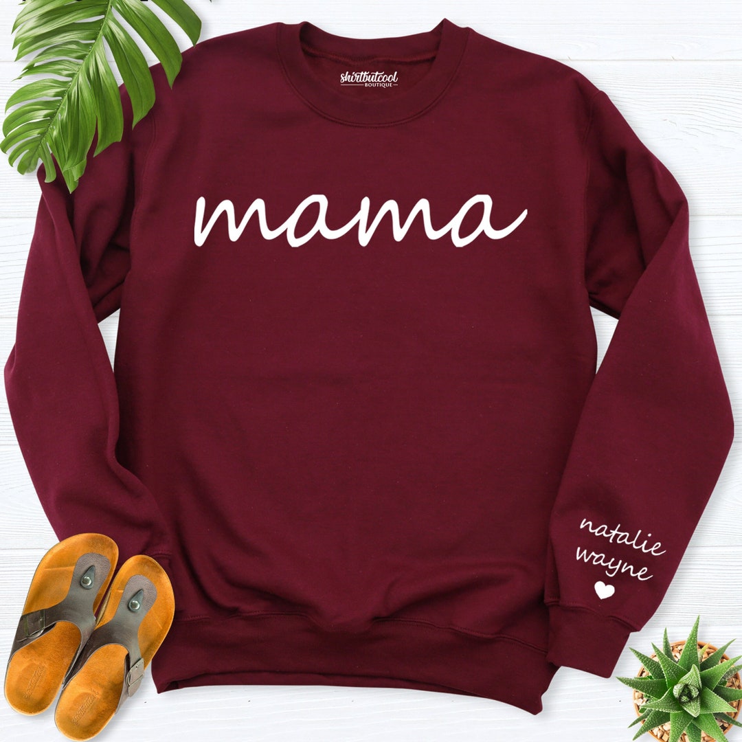 Personalized Mama Sweatshirt, Mama With Kids Names Sweatshirt, Mothers ...