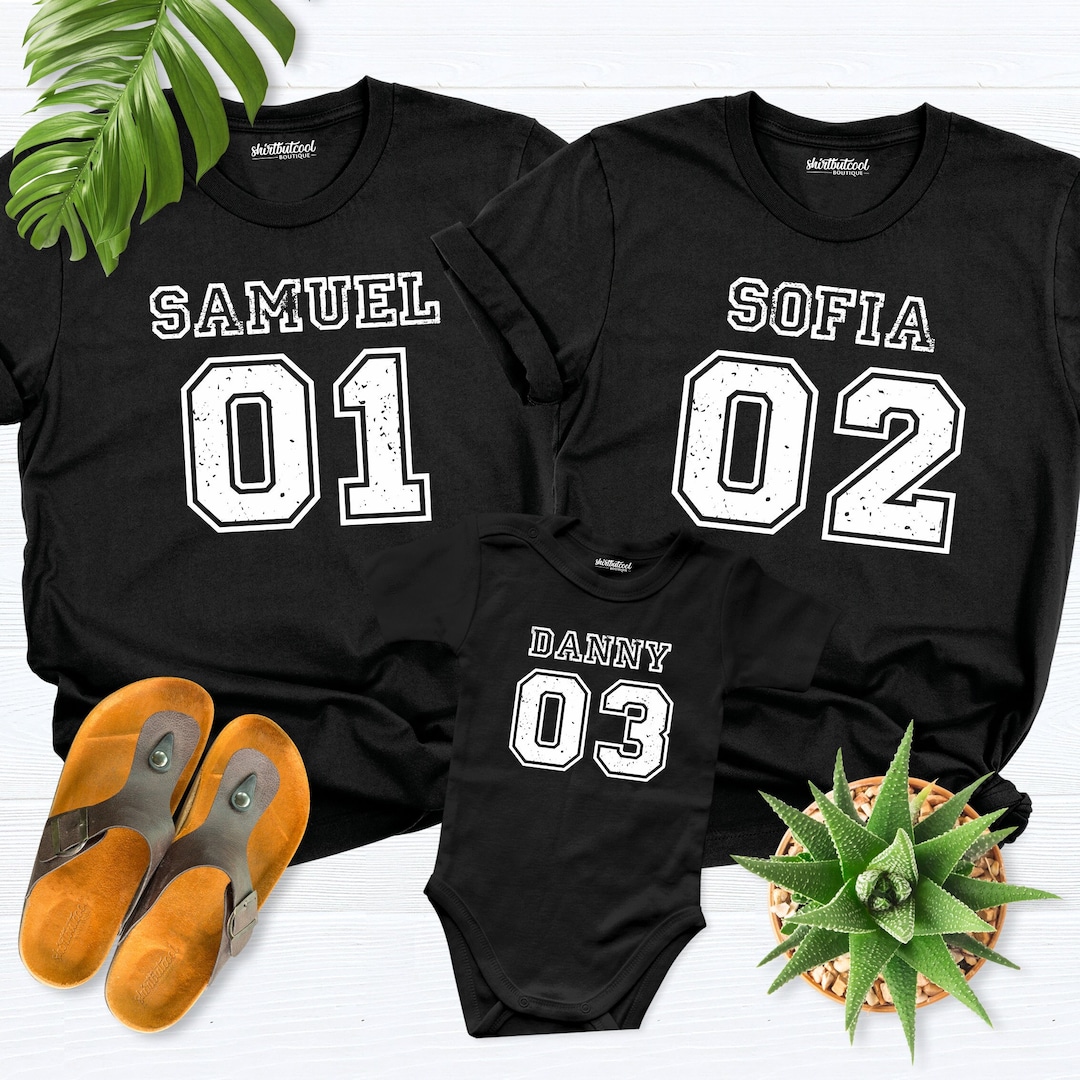 Custom Name Number Shirts, Family Number Shirt, Number Birthday Shirts ...