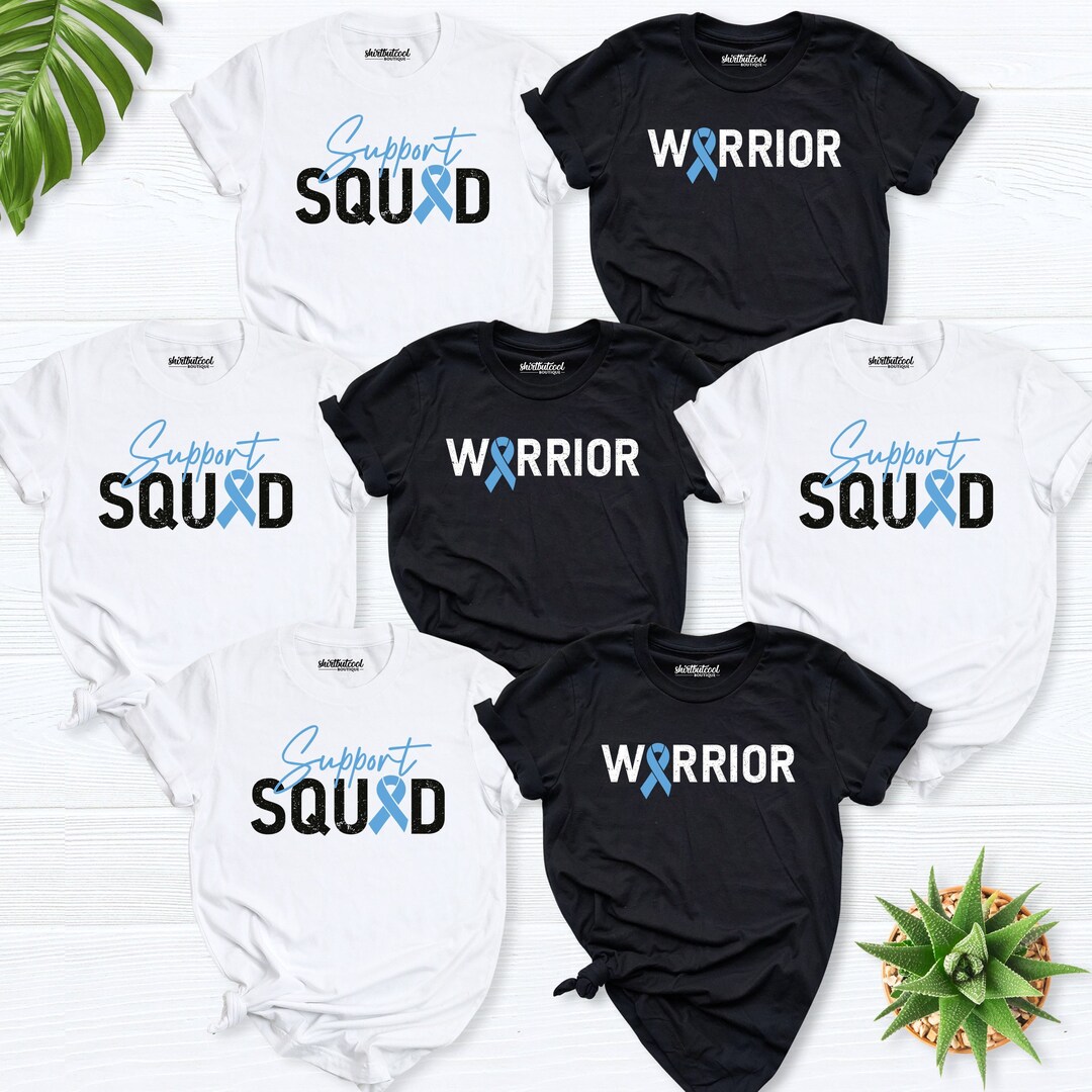 Blue Ribbon Cancer Team Shirt, Cancer Support Squad Cancer Shirt ...