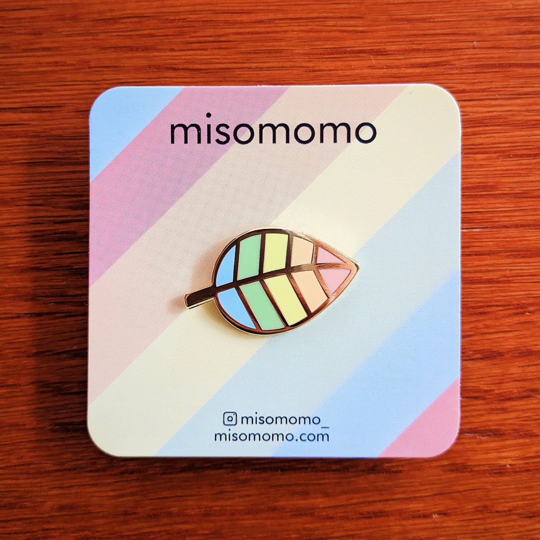 Rainbow Leaf Pride Pin - Etsy