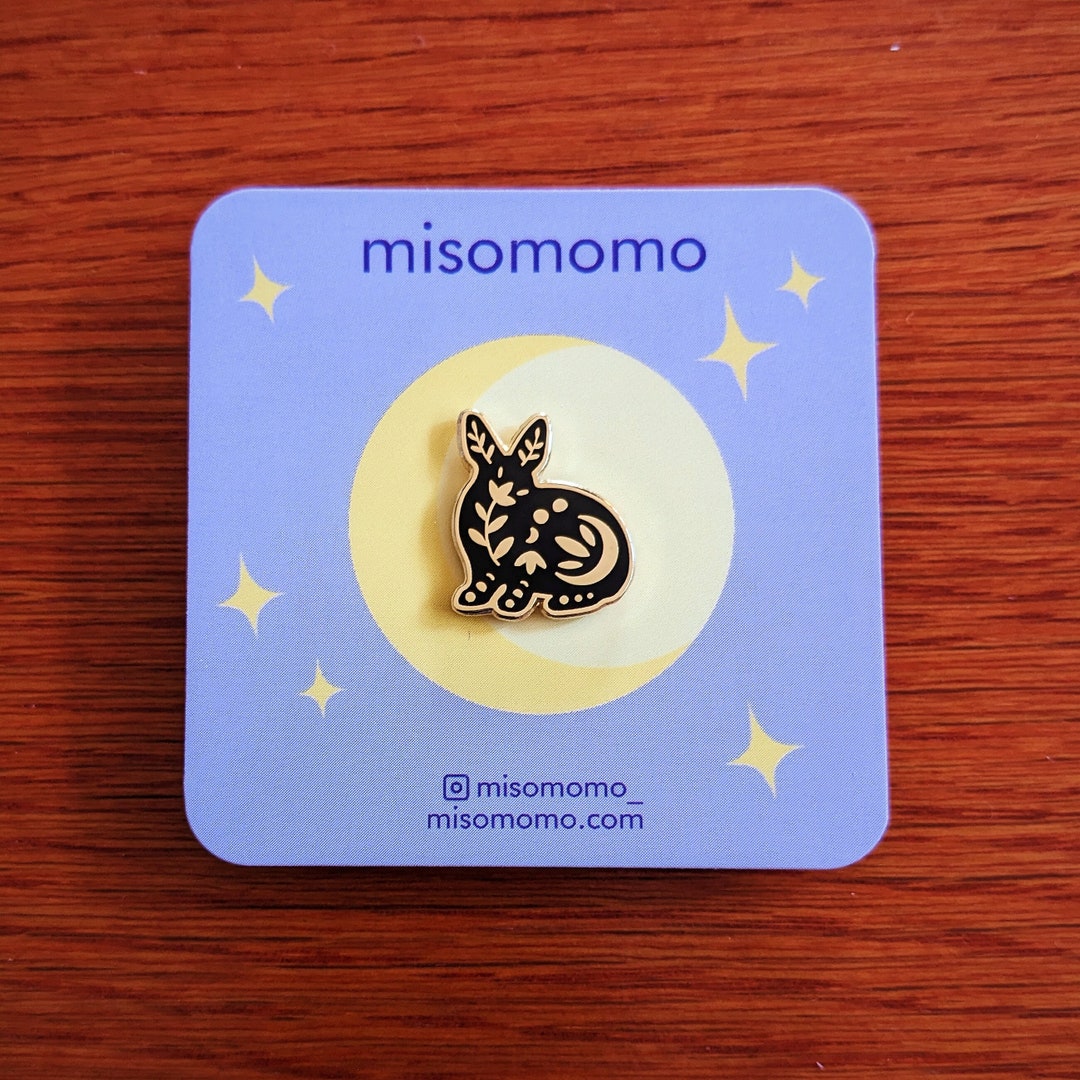 Moon Rabbit Miso Enamel Pin - Year of the Rabbit - Etsy