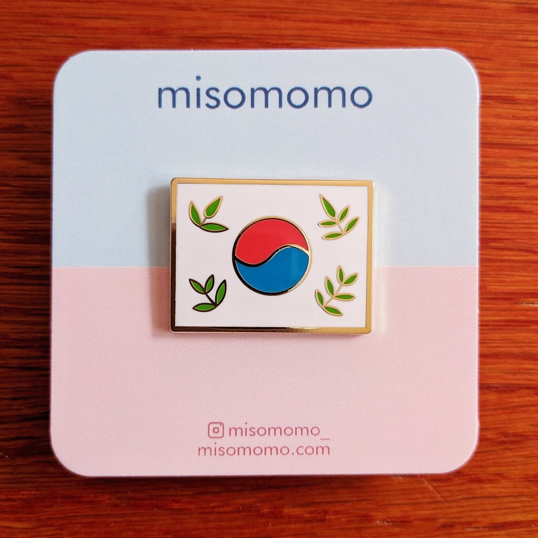 Leafy Korean Flag Enamel Pin - Etsy