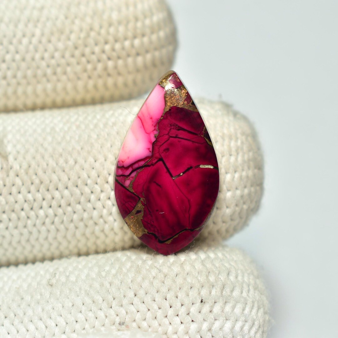 Red Rose Dahlia Cabochon... Freeform Cabochon...23x13x3 Mm...9 Cts...a# ...