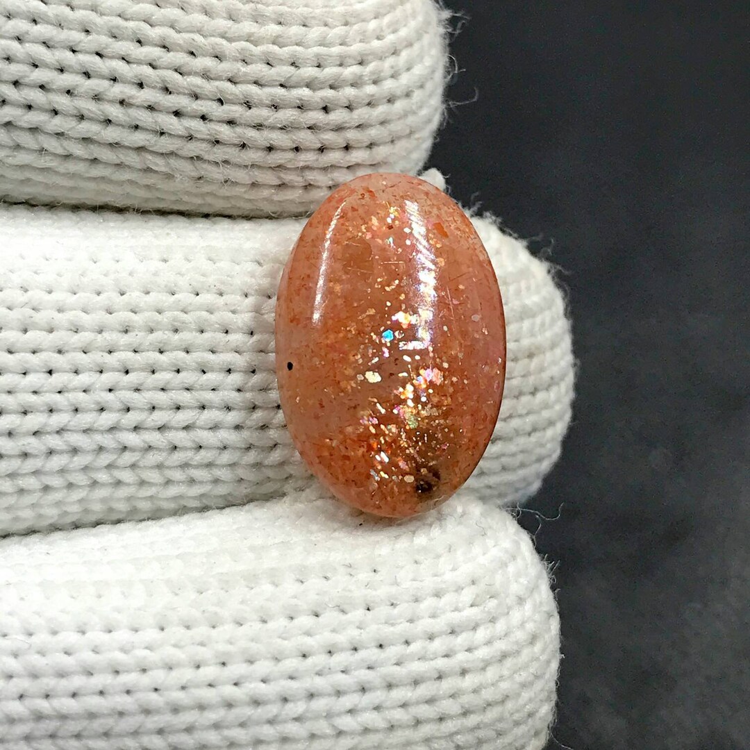 Orange Confetti Sunstone Cabochon... OVAL Cabochon...18x12x4 - Etsy