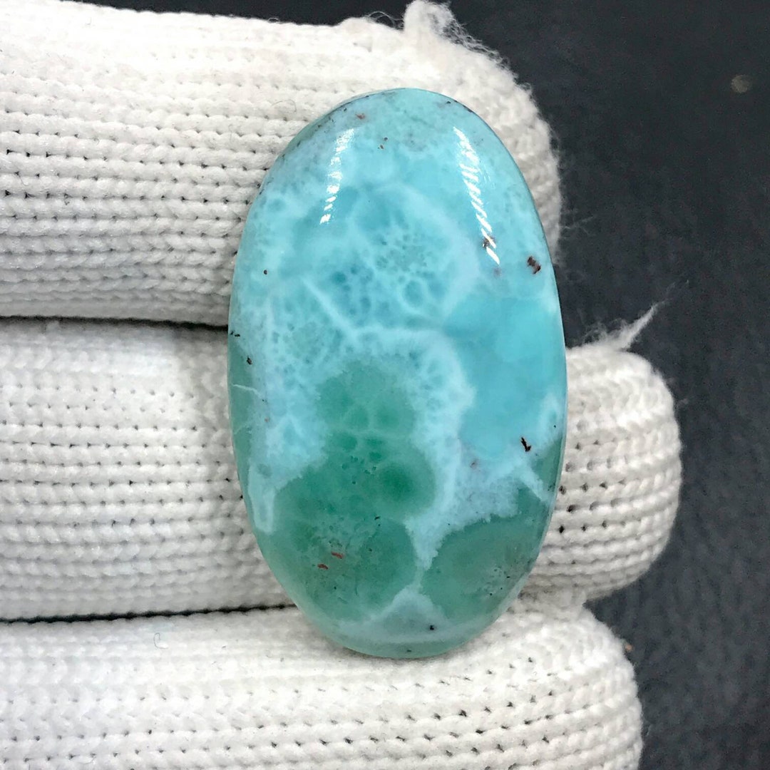 Natural Larimar Cabochon... Oval Cabochon...34x20x6 Mm...40 Cts...a# ...