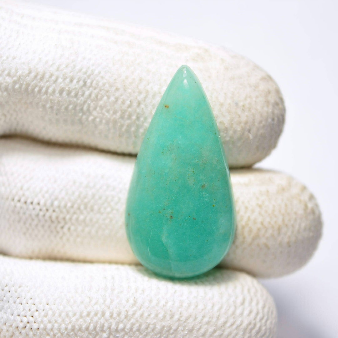 Peruvian Ice Amazonite Cabochon...pear Cabochon...29x14x5 Mm..15 Cts ...