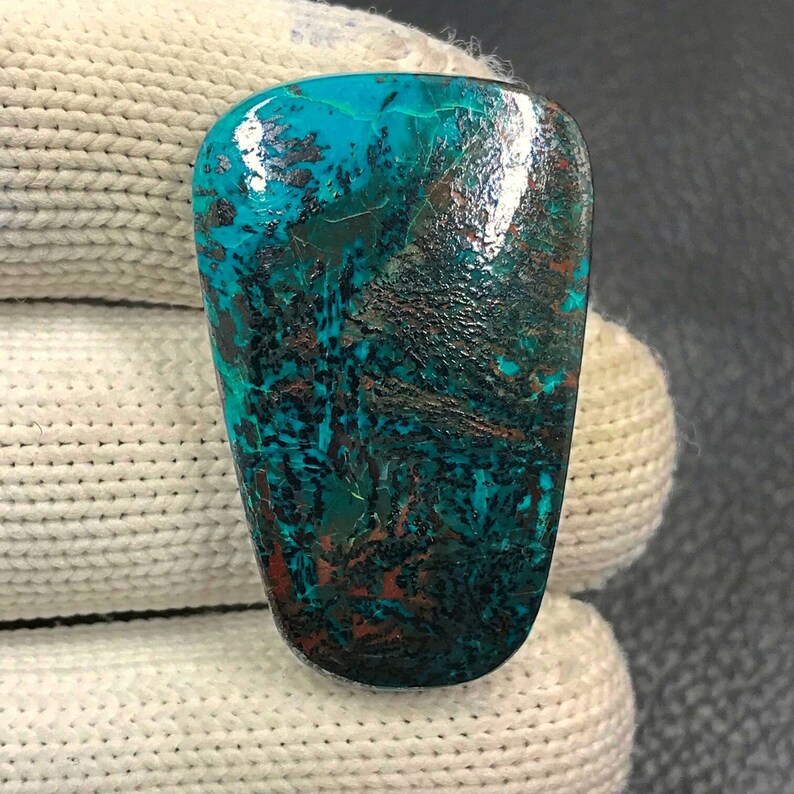 Peruvian Chrysocolla Cabochon... Freeform Cabochon...37x23x6 Mm...54 ...
