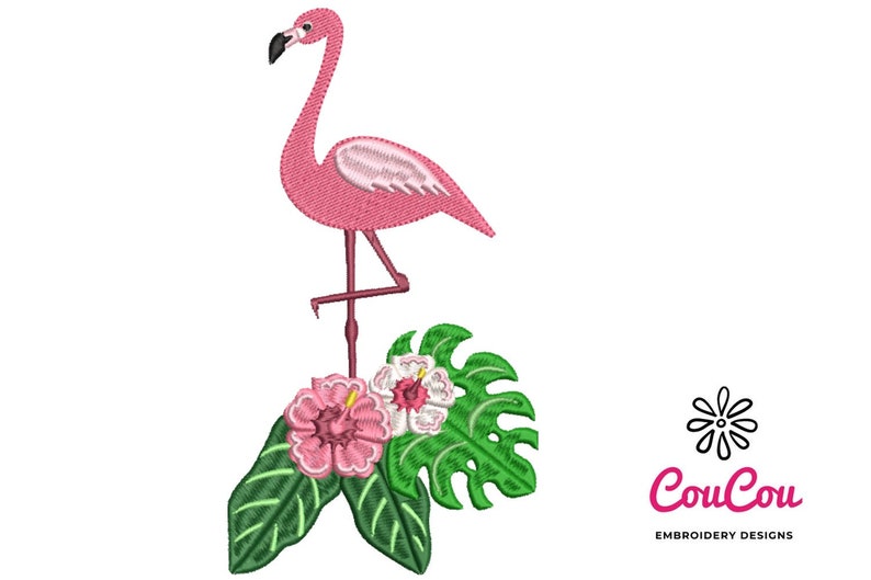 Flamingo Embroidery Machine Embroidery Design Embroidery | Etsy