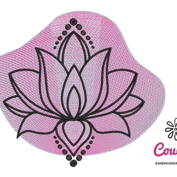 Lotus Flower Embroidery - Etsy