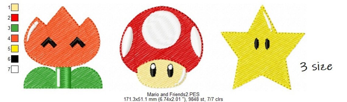 Mario Bros Friends Embroidery Machine Embroidery Design - Etsy