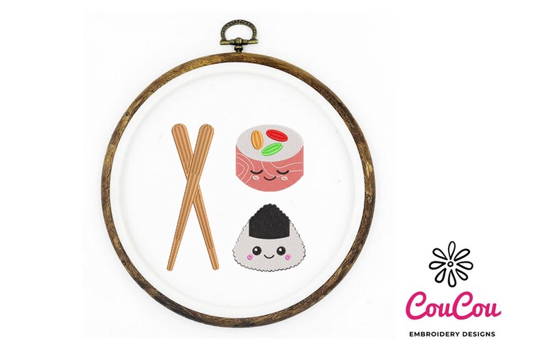 Cute Sushi Embroidery - Machine Embroidery Design, Embroidery Patterns ...