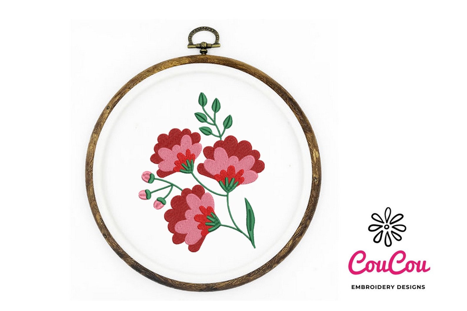 Cute Carnations Flower Embroidery Machine Embroidery Design | Etsy