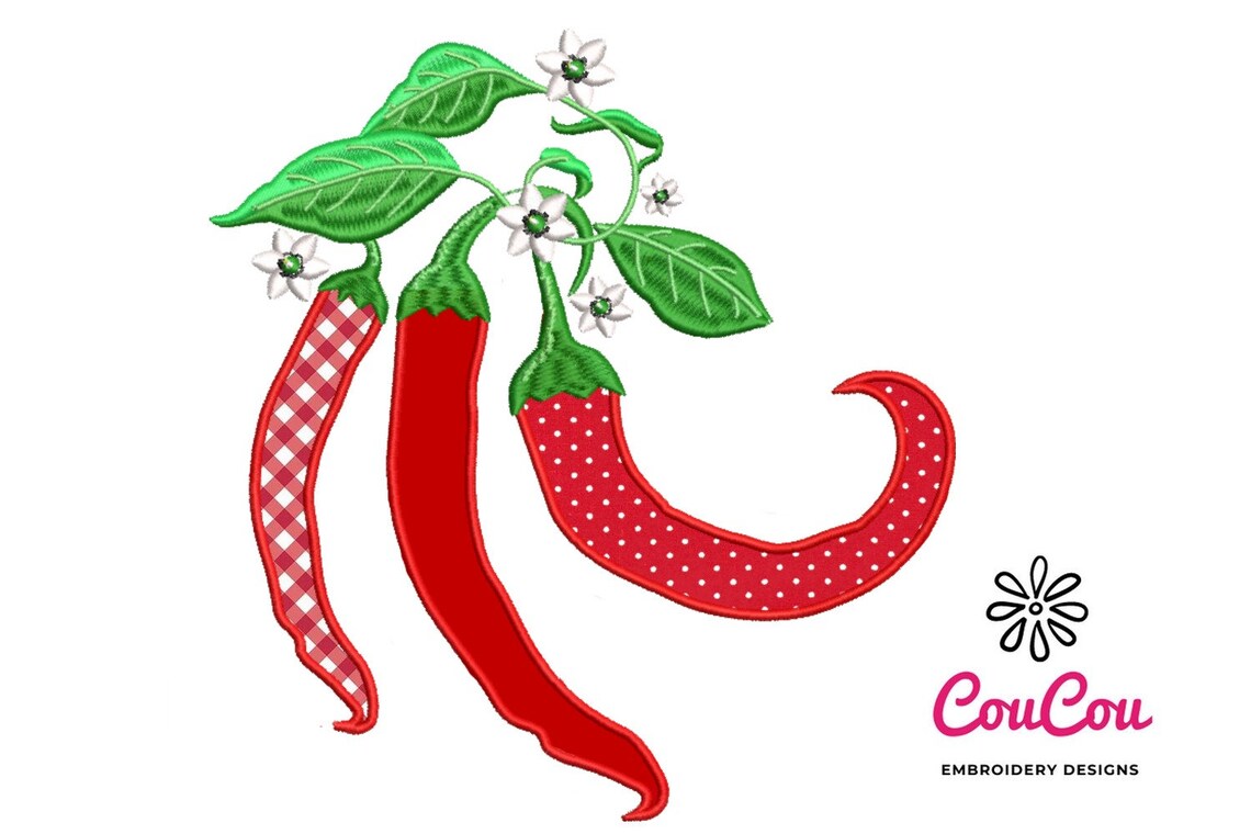 Peppers Applique Machine Embroidery Design Embroidery | Etsy