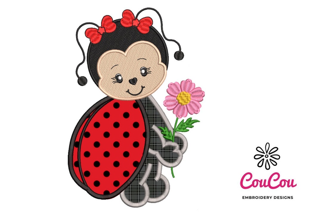 Cute Ladybug Applique - Machine Embroidery Design, Embroidery Patterns ...