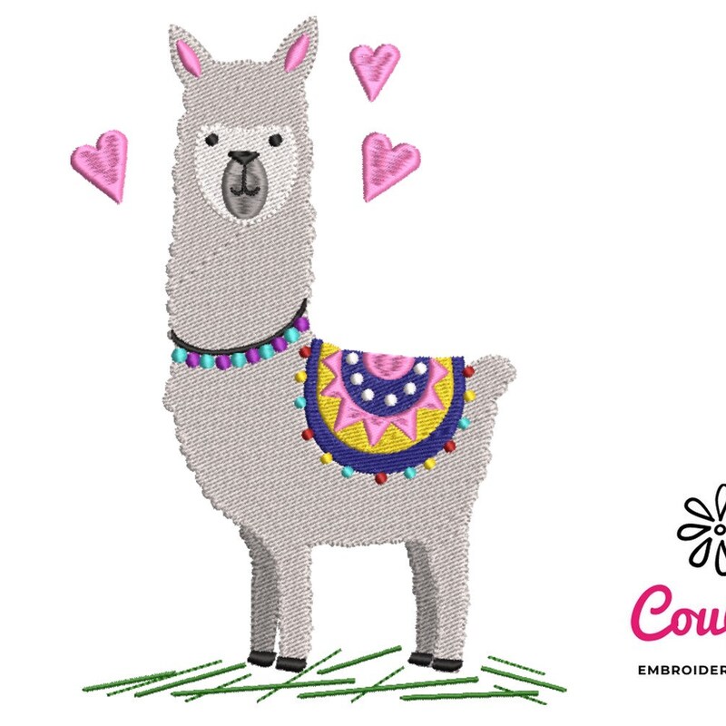 Llama Embroidery Design - Etsy