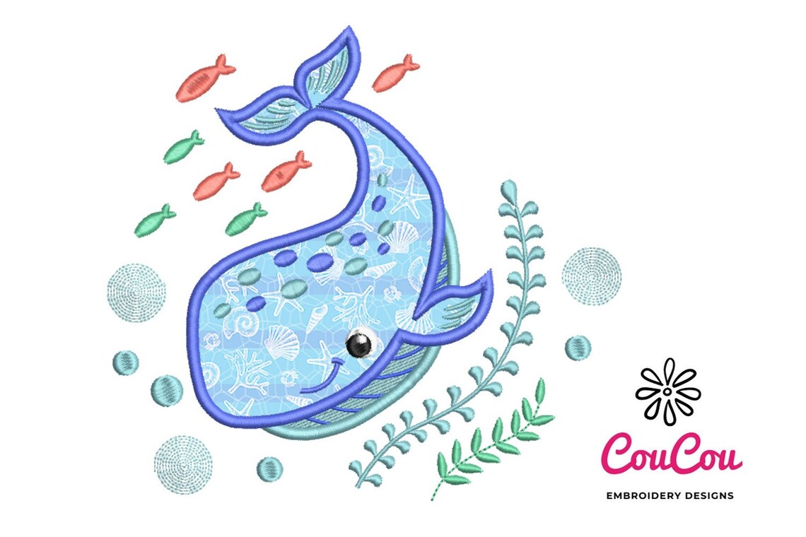 Whale Applique - Machine Embroidery Design, Embroidery Patterns ...