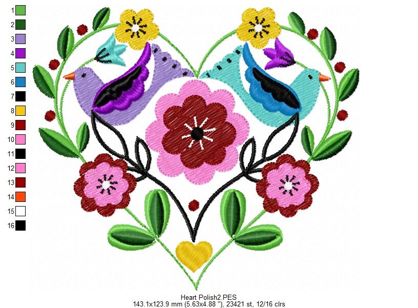 Heart Floral Embroidery - Machine Embroidery Design, Embroidery ...