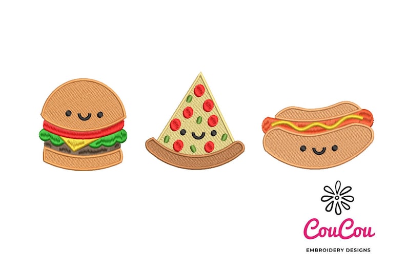 Fast Food Embroidery Machine Embroidery Design Embroidery - Etsy