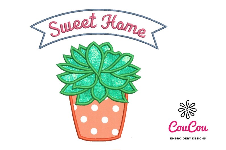 Succulent Applique - Machine Embroidery Design, Embroidery Patterns ...