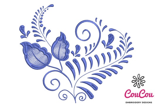 Delicate Floral Embroidery Machine Embroidery Design - Etsy