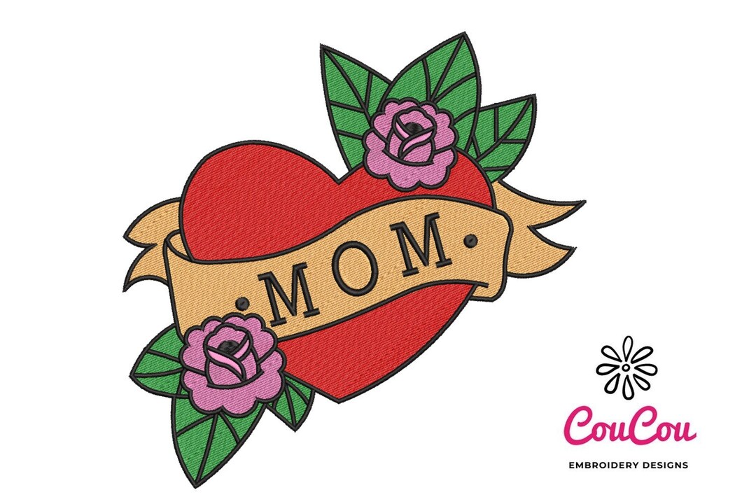 Heart for Mom Embroidery - Machine Embroidery Design, Embroidery ...