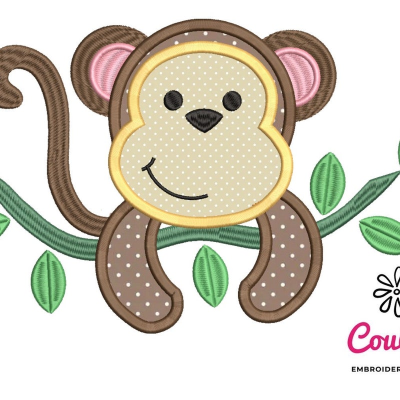 Monkey Applique - Etsy