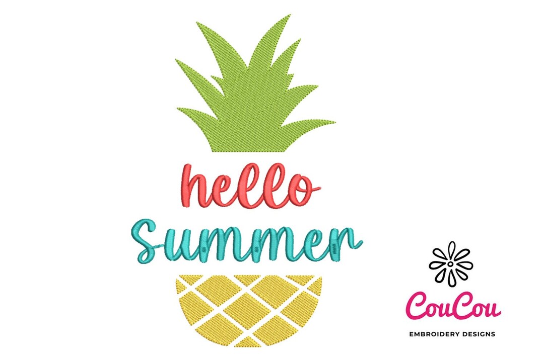 Ananas Hello Summer Stickdatei Stickdatei, Stickdatei, Stickdatei ...