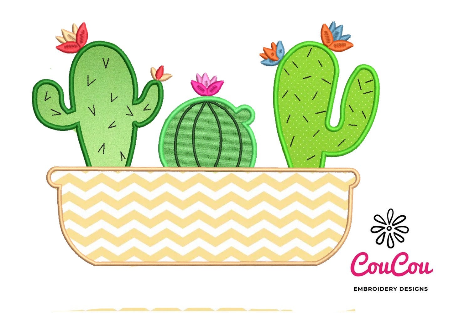 Cactus Applique Machine Embroidery Design Embroidery - Etsy