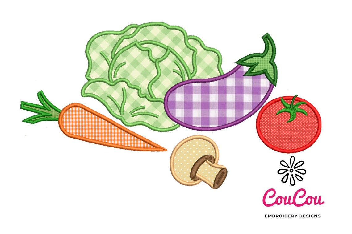Vegetables Applique Machine Embroidery Design Embroidery | Etsy