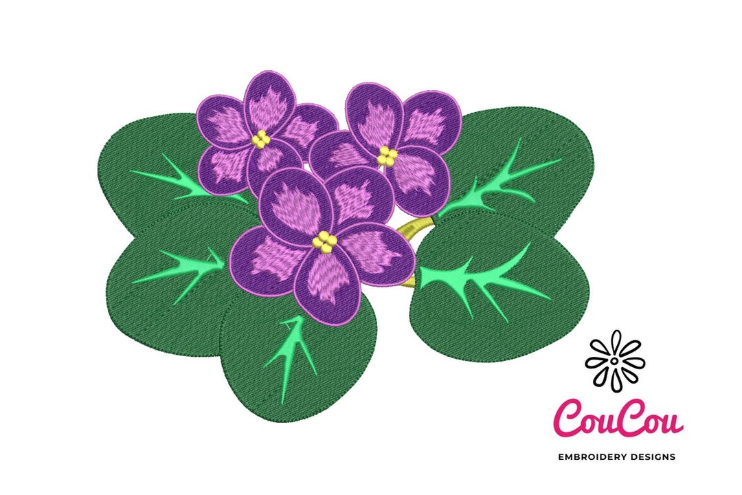Violet Flower Embroidery - Machine Embroidery Design, Embroidery ...