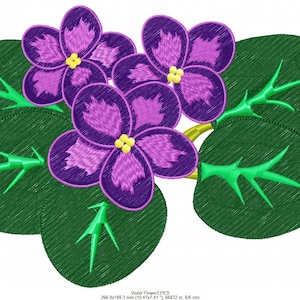 Violet Flower Embroidery - Machine Embroidery Design, Embroidery ...