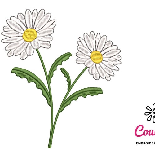 Daisy Machine Embroidery Design - Etsy