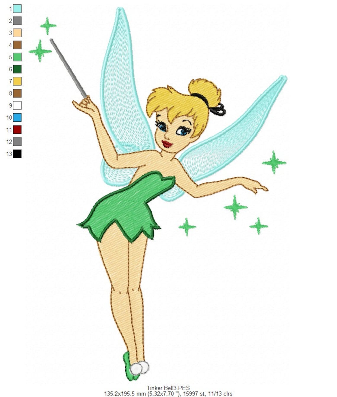 Tinker Bell Embroidery Machine Embroidery Design Embroidery - Etsy
