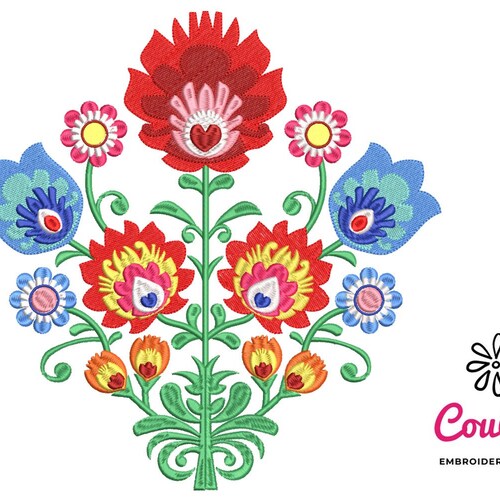 Floral Spring Embroidery Machine Embroidery Design - Etsy