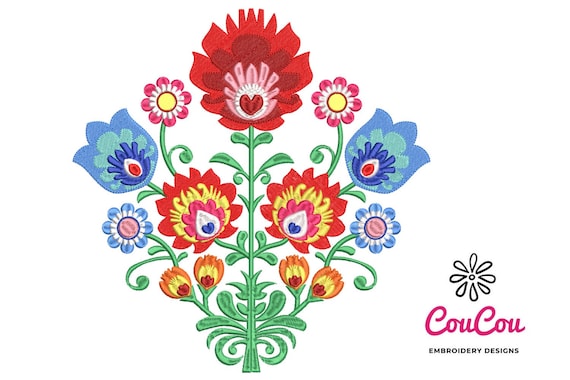 Floral Spring Embroidery Machine Embroidery Design - Etsy