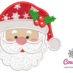 Face of Santa Claus Applique - Machine Embroidery Design, Embroidery ...