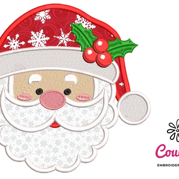 Santa Face Embroidery Design - Etsy