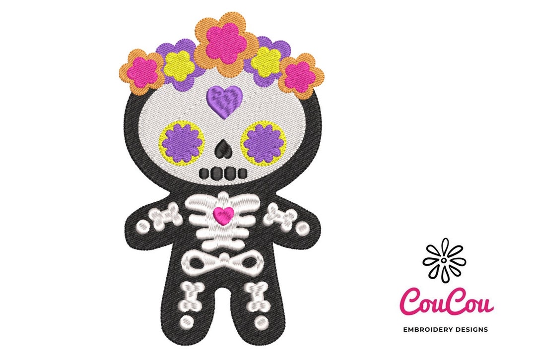 Cute Skeleton Princess Embroidery - Machine Embroidery Design ...