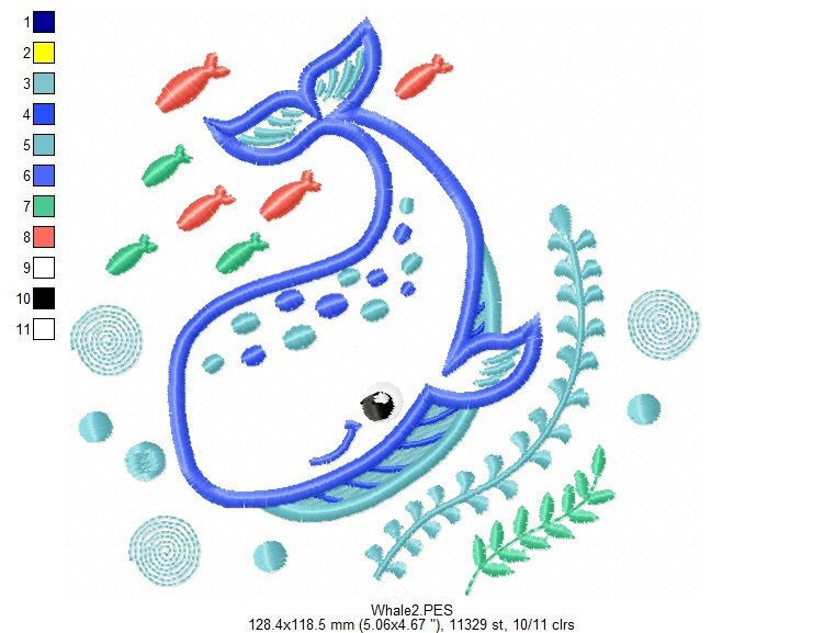 Whale Applique - Machine Embroidery Design, Embroidery Patterns ...