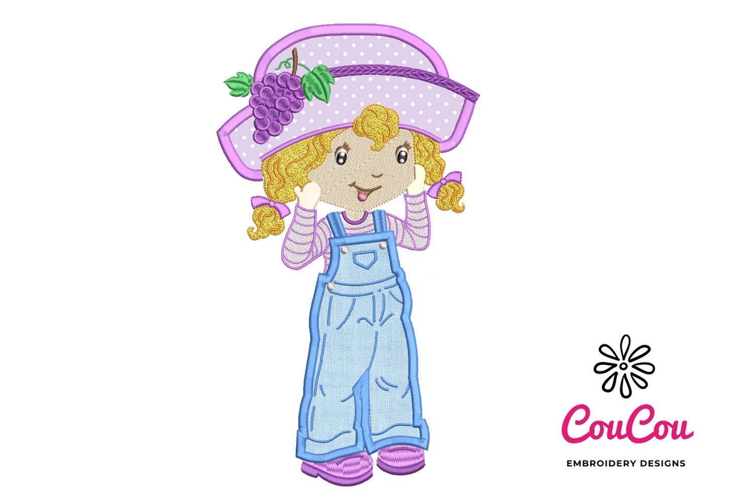 Cute Grape Doll Applique Machine Embroidery Design - Etsy