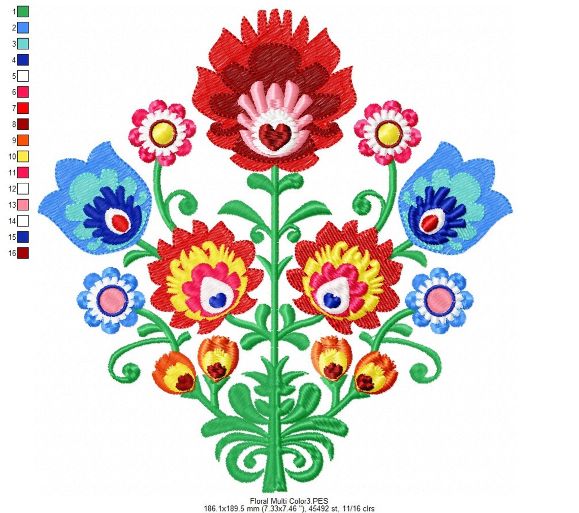 Floral Spring Embroidery Machine Embroidery Design - Etsy