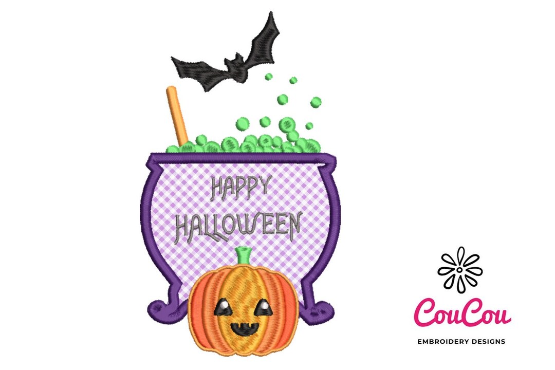 Witches Cauldron Applique - Machine Embroidery Design, Embroidery ...
