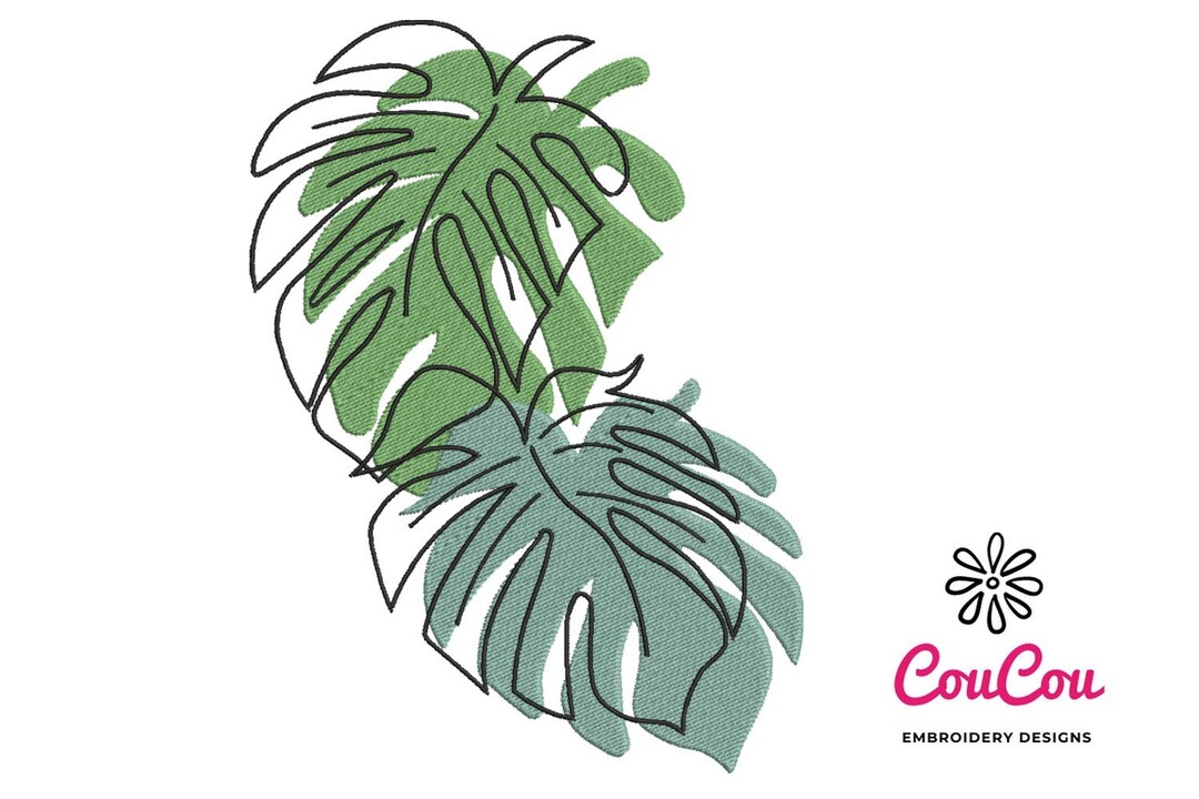 Swiss Cheese Plant Embroidery - Machine Embroidery Design, Embroidery ...