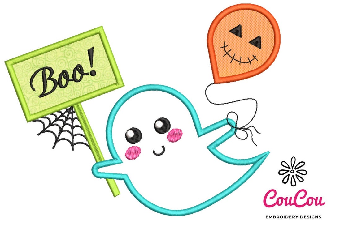 Halloween Little Ghost Applique Machine Embroidery Design - Etsy