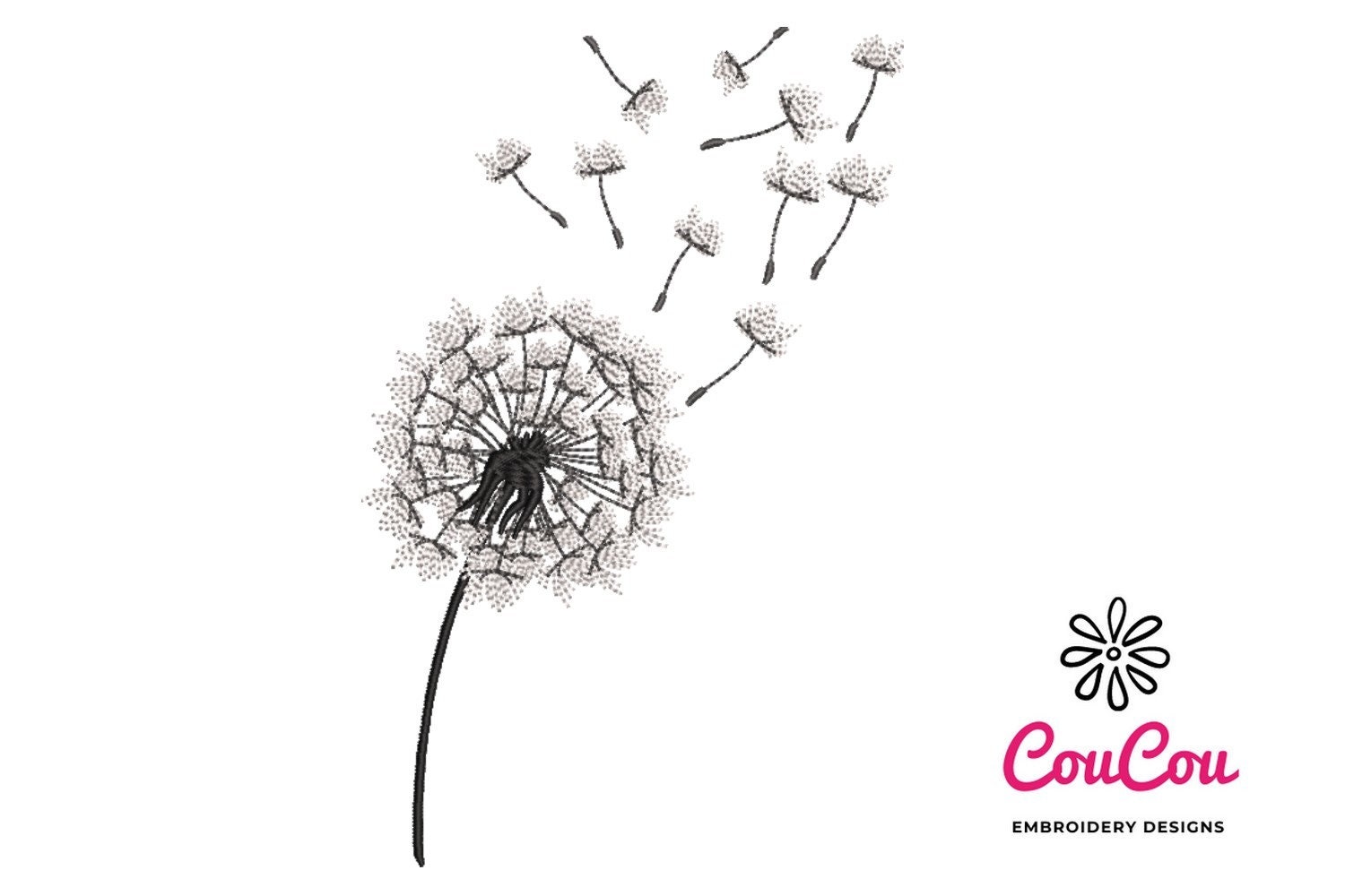 Dandelion Embroidery Machine Embroidery Design Embroidery | Etsy