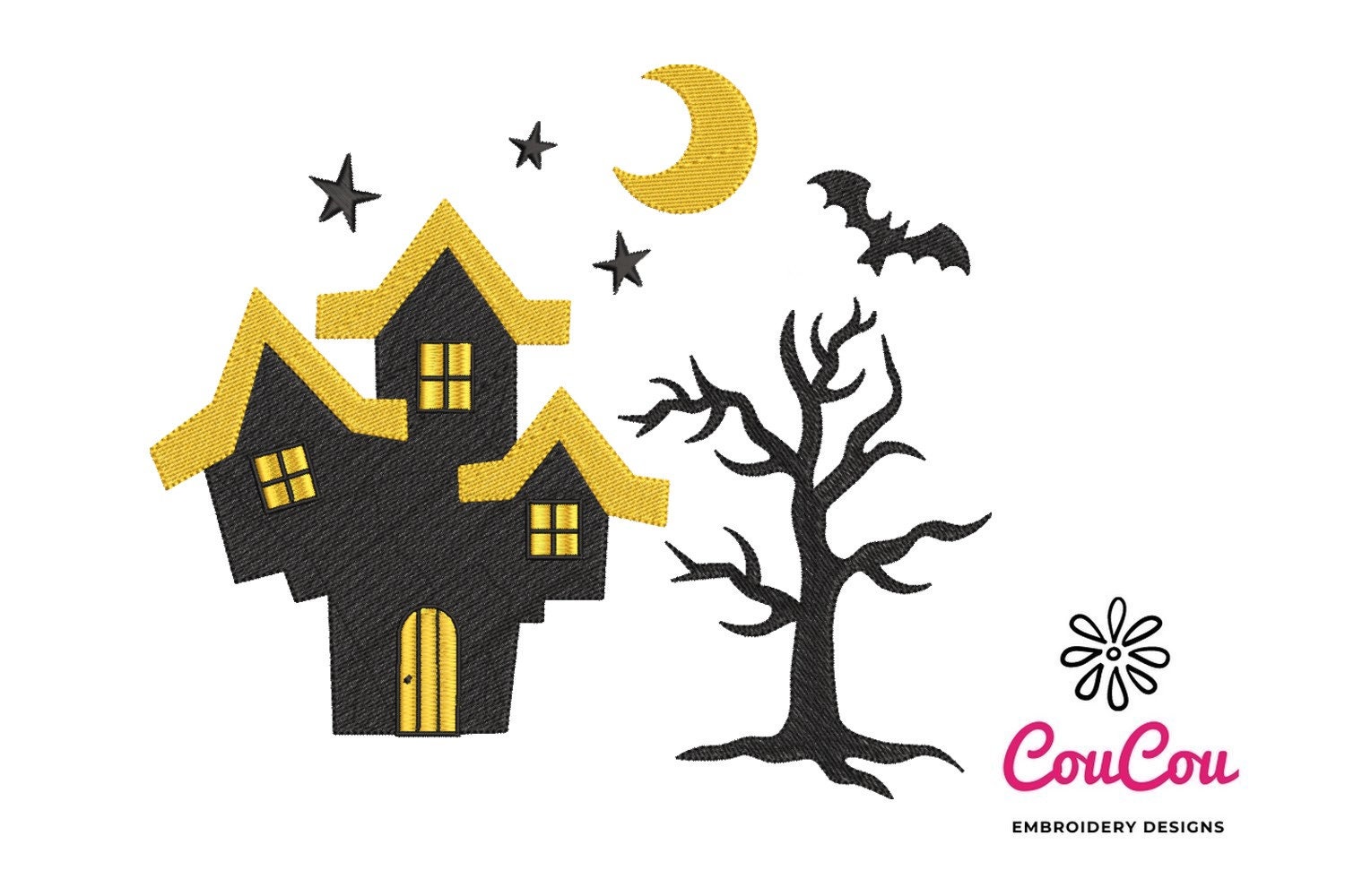Horror House Halloween Embroidery - Machine Embroidery Design ...