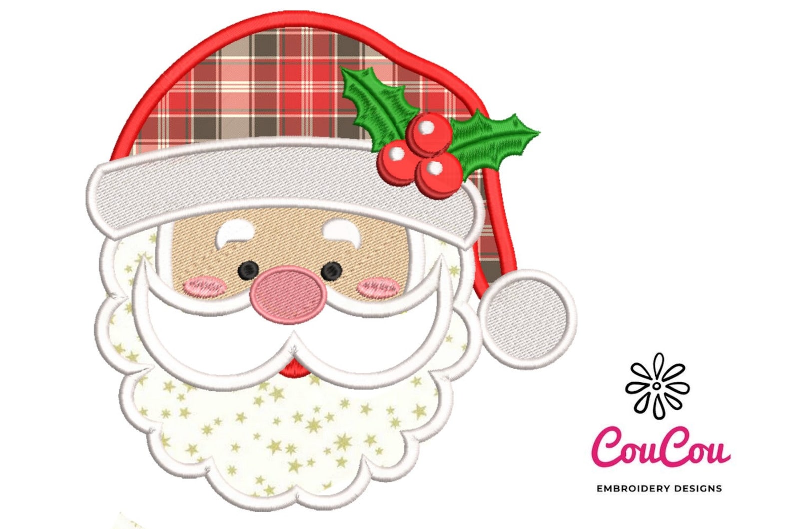 Face of Santa Claus Applique - Machine Embroidery Design, Embroidery ...